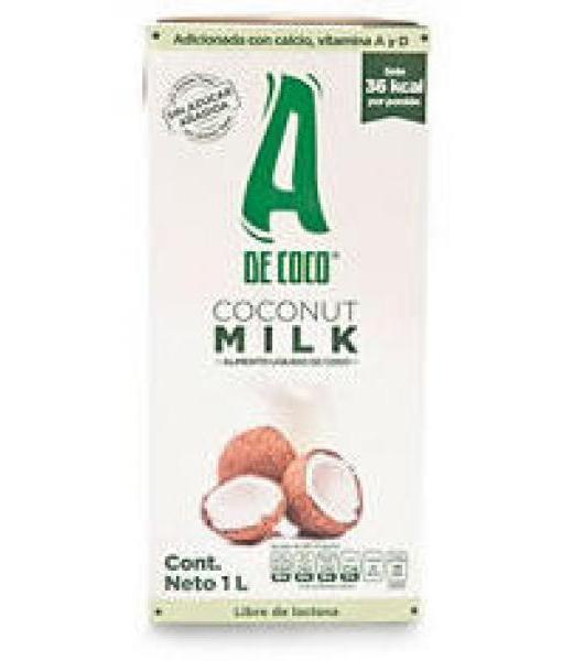 A DE COCO COCONUT MILK ALIMENTO LIQUIDO DE COCO 1 LT.