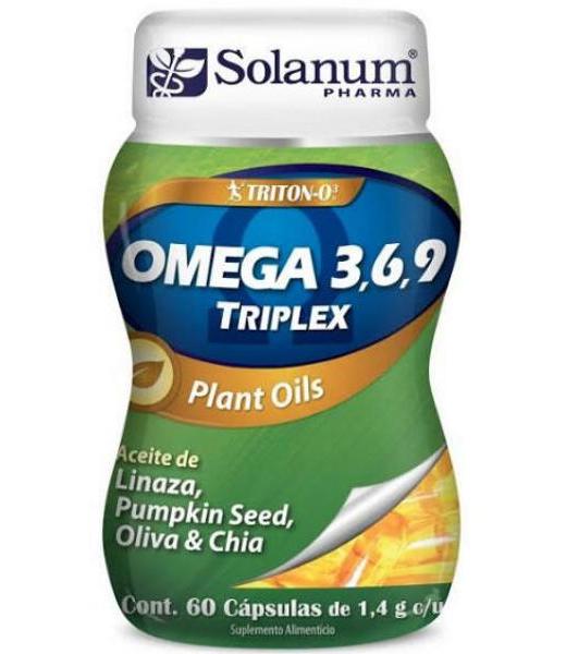 CAPS. OMEGA 369 TRIPLEX PLANTS OIL C 60 LINAZAOLIVA Y CHIA. SOLANUM