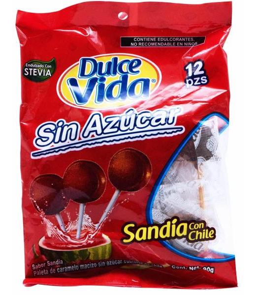 PALETA DE SANDIA CON CHILE 12 PZAS DULCE VIDA